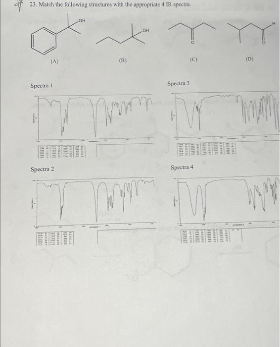 Solved 23. Match the following structures with the | Chegg.com
