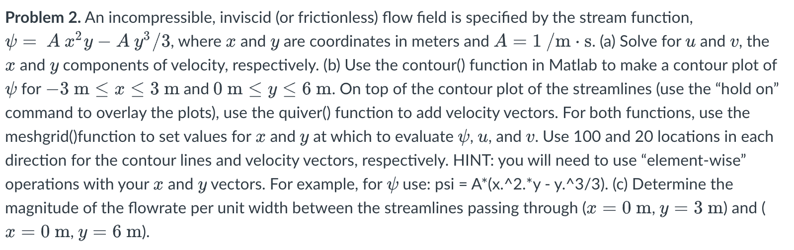 Solved Fluid Mechanics help. The answer is (a) ﻿u= | Chegg.com