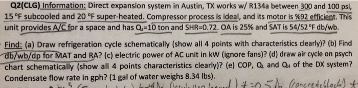 Q2(CLG) Information: Direct expansion system in | Chegg.com
