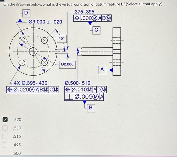 Solved On the drawing below, what is the virtual condition | Chegg.com