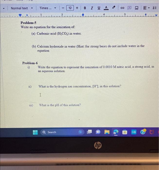 Solved Problem-5 Write an equation for the ionization of: | Chegg.com