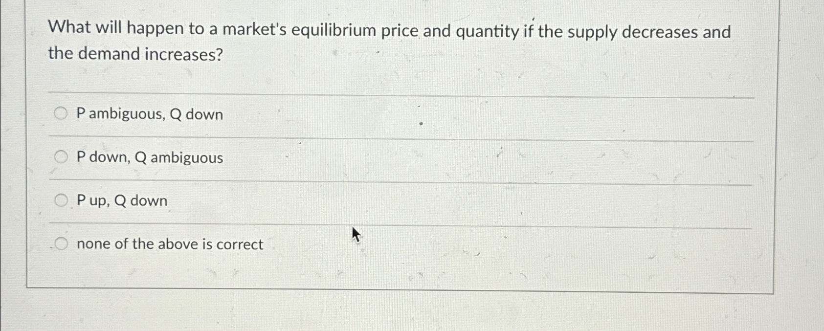 Solved What will happen to a market's equilibrium price and | Chegg.com