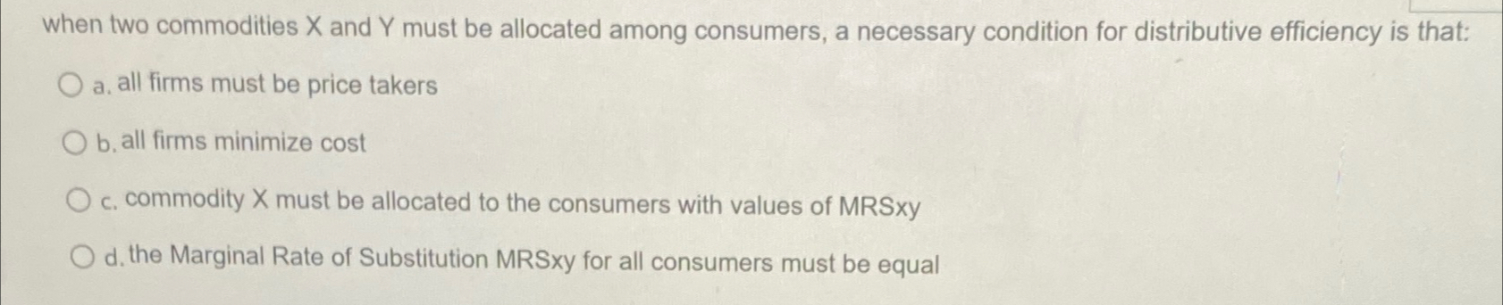 Solved when two commodities x ﻿and Y ﻿must be allocated | Chegg.com