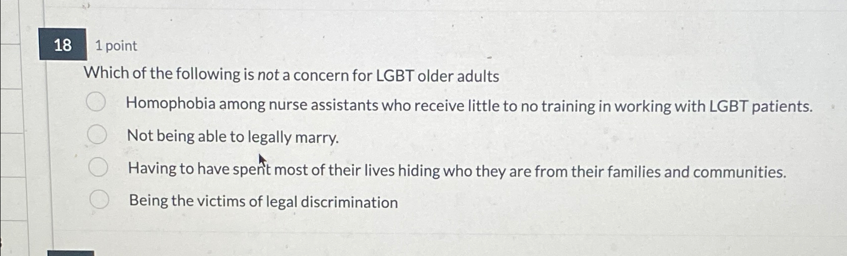 Solved 181 ﻿pointWhich of the following is not a concern for | Chegg.com