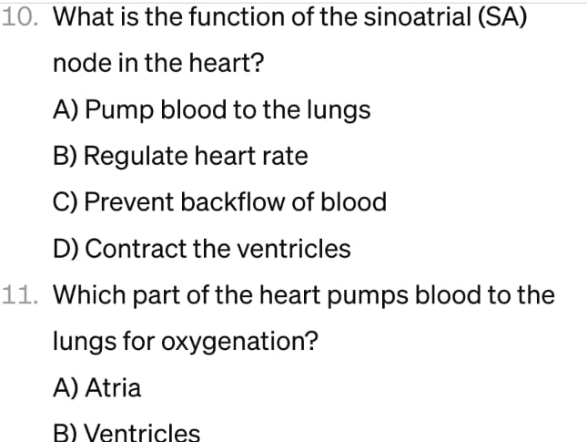 Solved What is the function of the sinoatrial (SA) ﻿node in | Chegg.com