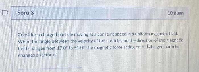 Solved Consider a charged particle moving at a constant | Chegg.com