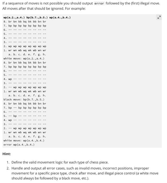 Solved Chess is a two player board game, with each player | Chegg.com