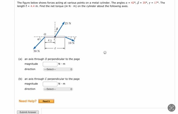 Solved The figure below shows forces acting at various | Chegg.com