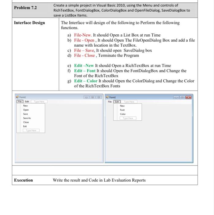 Solved Problem 7.2 Interface Design Create a simple project | Chegg.com