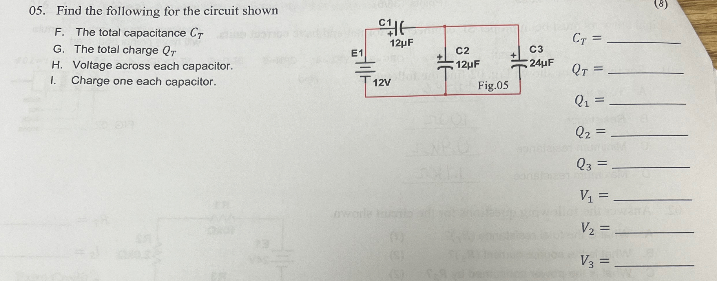 Solved Find the following for the circuit shownF. ﻿The total | Chegg.com