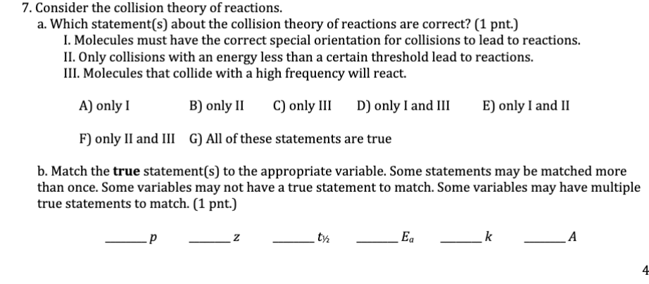 Solved Consider the collision theory of reactions.a. ﻿Which | Chegg.com