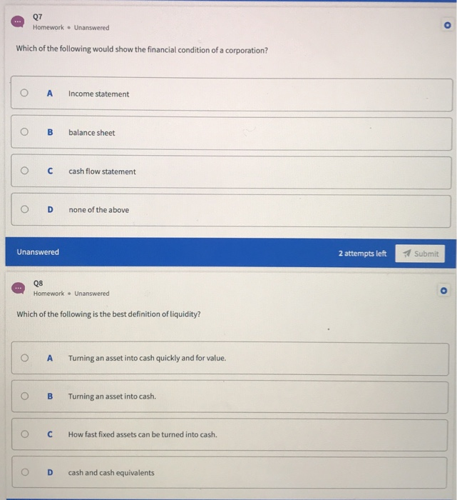 Solved Q7 Homework – Unanswered Which of the following would | Chegg.com