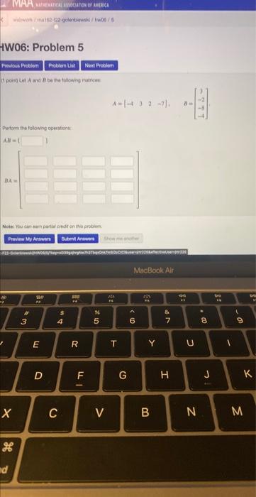 Solved (4) point Let A and f be fee tritowng multices | Chegg.com