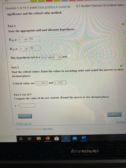 Solved Question 5 of 14 (1 point) View problem in a pop-up | Chegg.com