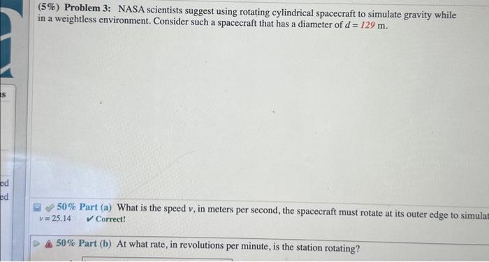Solved (5\%) Problem 3: NASA scientists suggest using | Chegg.com