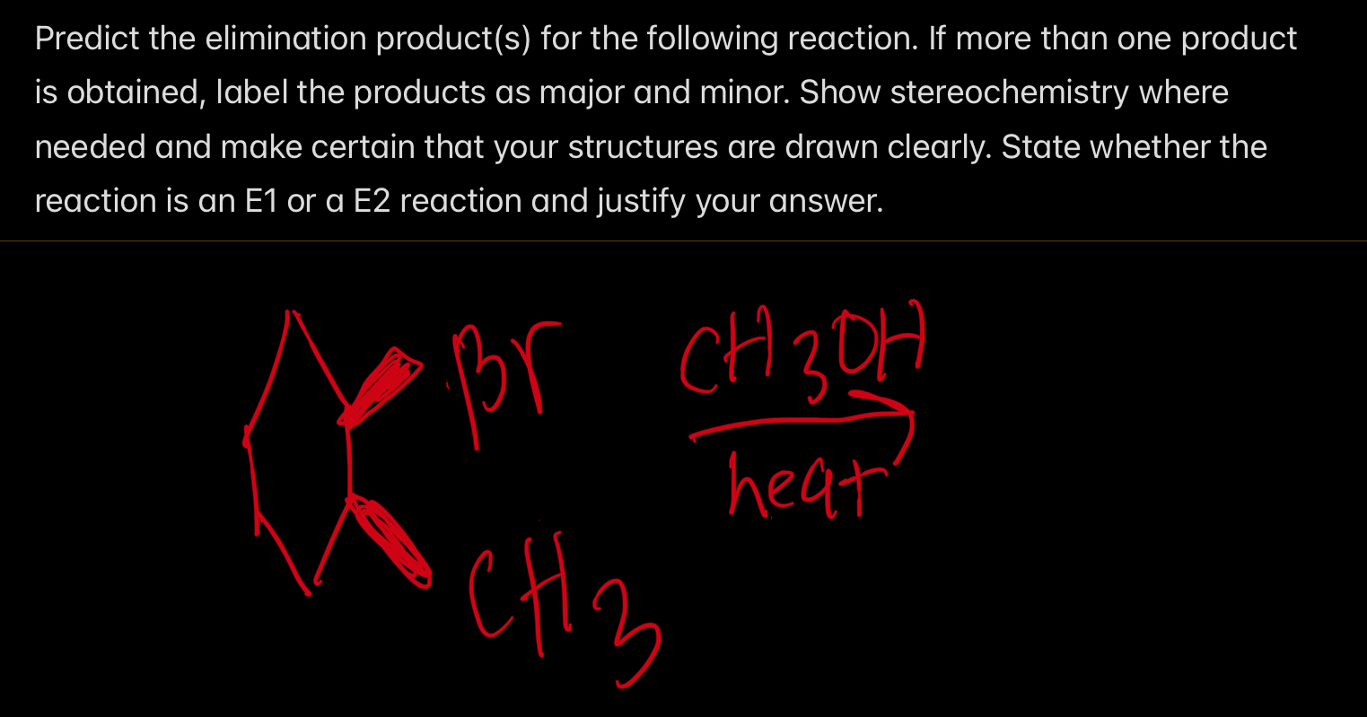 Solved Predict the elimination product(s) ﻿for the following | Chegg.com