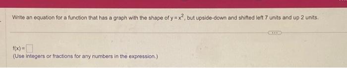 Solved Write an equation for a function that has a graph | Chegg.com