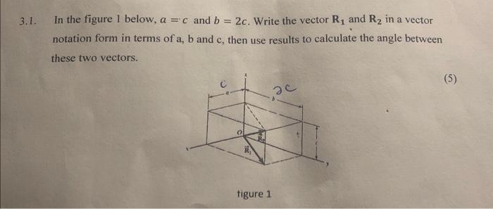 Solved In the figure 1 below, a=c and b=2c. Write the vector | Chegg.com