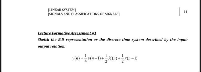 Solved [LINEAR SYSTEM] [SIGNALS AND CLASSIFICATIONS OF | Chegg.com