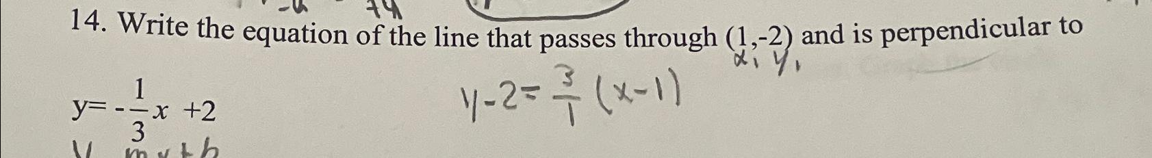 Solved Write the equation of the line that passes through | Chegg.com
