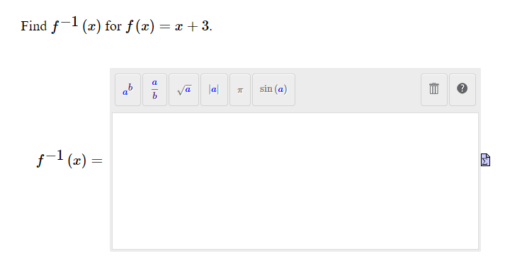 Solved Find f-1(x) ﻿for f(x)=x+3.f-1(x)= | Chegg.com