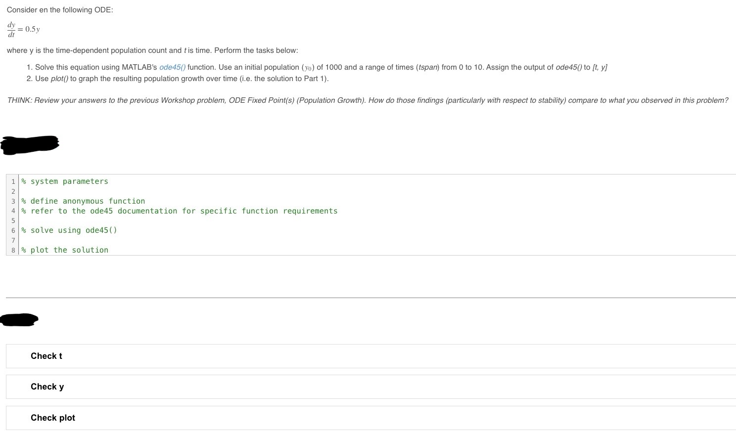 Solved Consider en the following ODE:dydt=0.5ywhere y ﻿is | Chegg.com