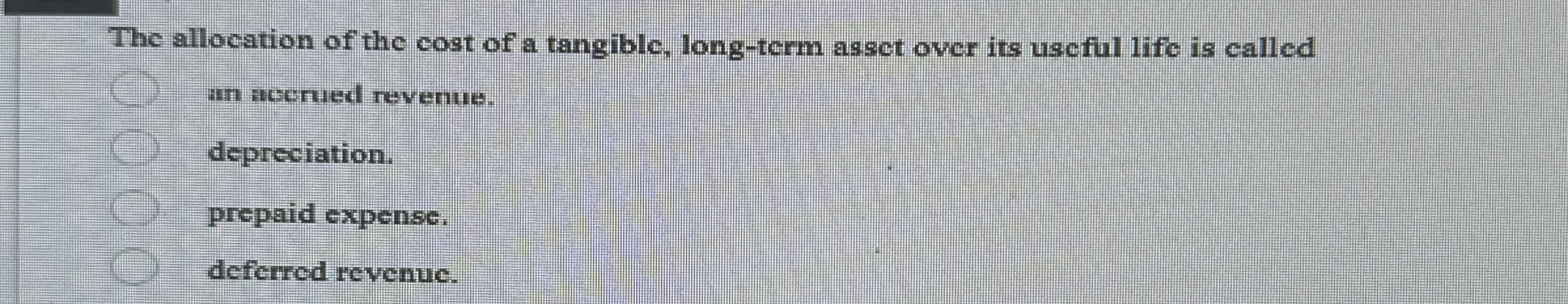 Solved The allocation of the cost of a tangible, ﻿long-term | Chegg.com