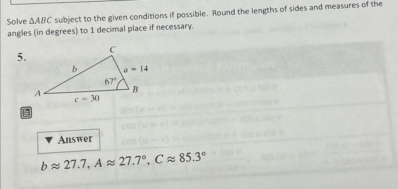 Solved Solve Abc ﻿subject To The Given Conditions If