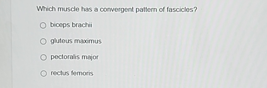 Solved Which muscle has a convergent pattern of | Chegg.com