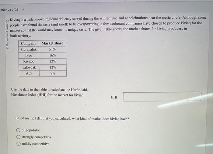 Solved Kiviaq is a little known regional delicacy served | Chegg.com