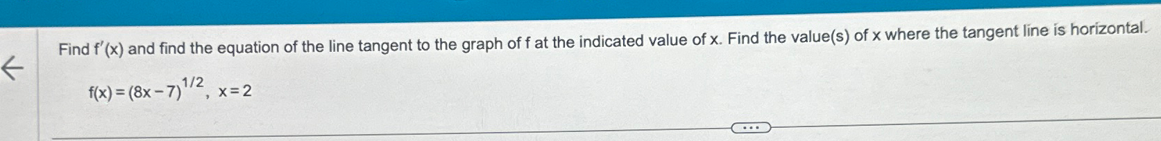 Solved Find f'(x) ﻿and find the equation of the line tangent | Chegg.com