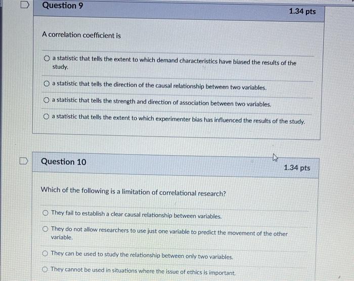 Solved A Correlation Coefficient Is A Statistic That Tells