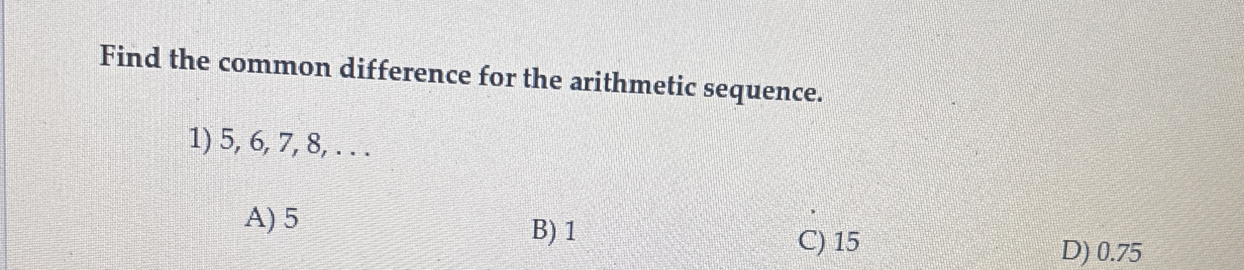Solved Find the common difference for the arithmetic | Chegg.com