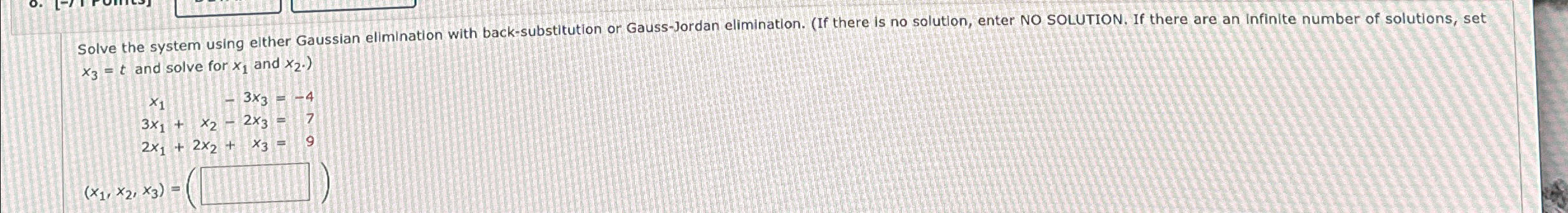 Solved Solve the system using elther Gaussian elimination | Chegg.com