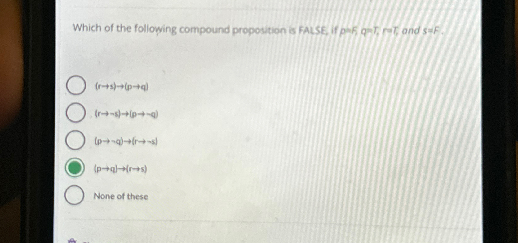 Solved Which of the following compound proposition is FALSE, | Chegg.com