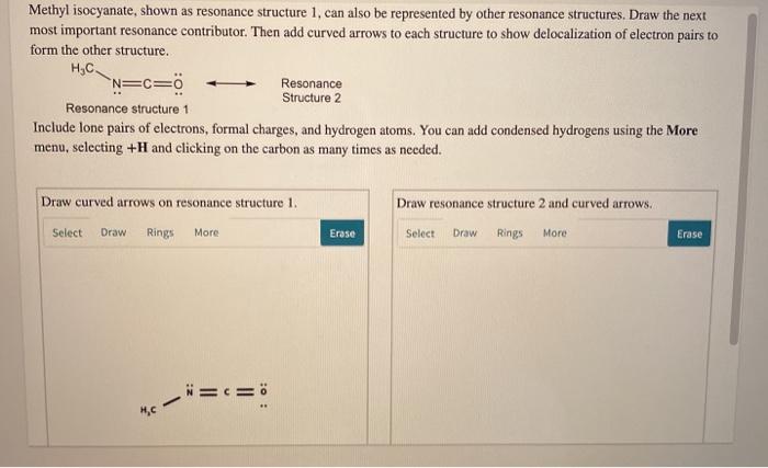 Solved Methyl isocyanate, shown as resonance structure 1, | Chegg.com