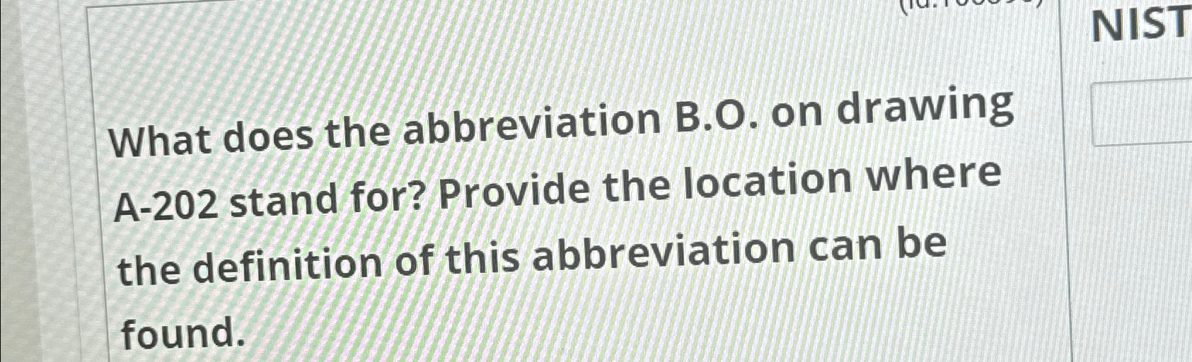 Solved What does the abbreviation B.O. ﻿on drawing A-202 | Chegg.com