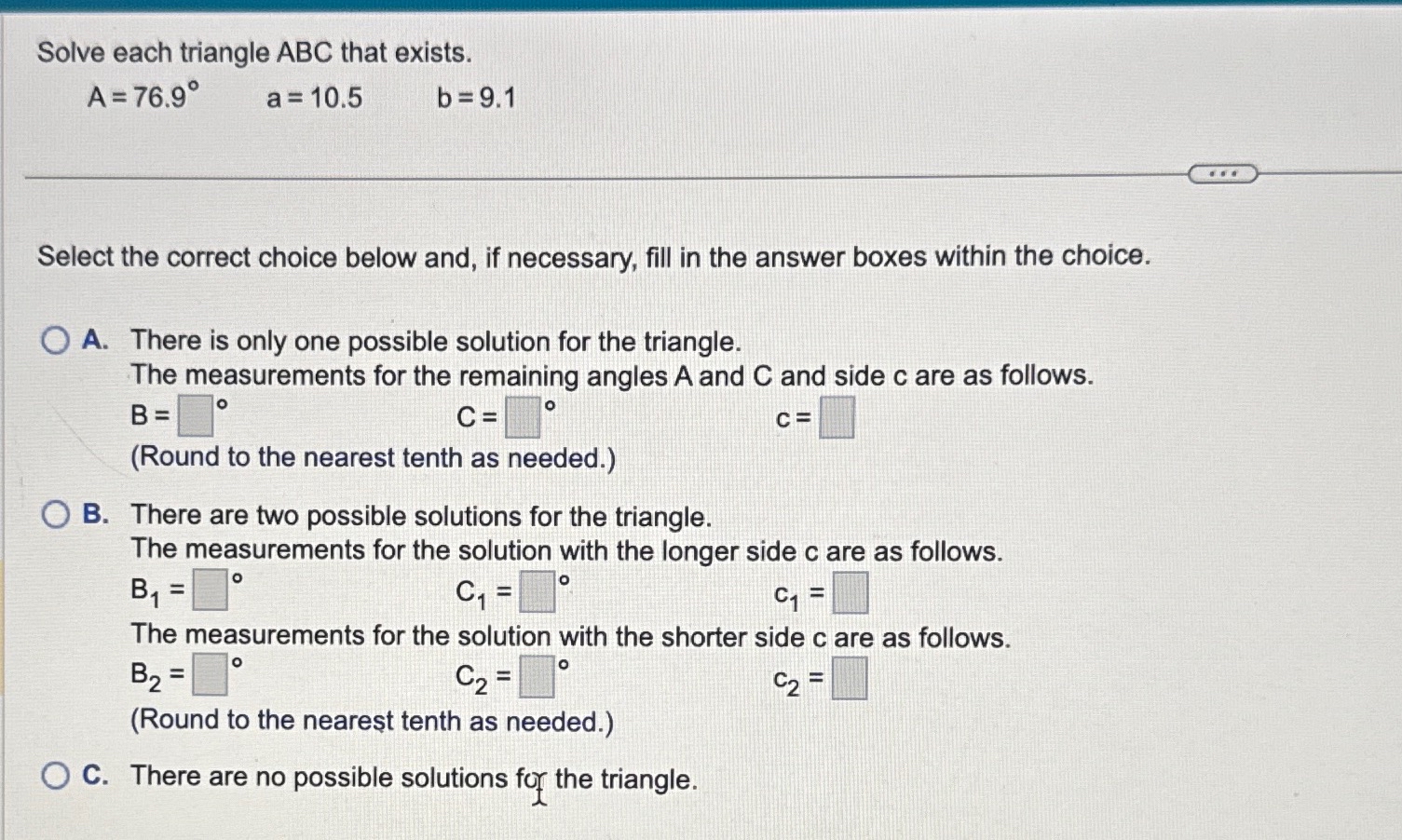 Solved Solve each triangle ABC that | Chegg.com