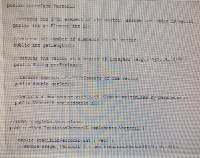 Solved Programming: Data Abstraction Using the Vector1D | Chegg.com