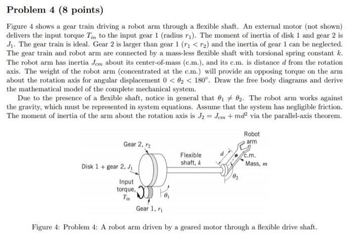 Solved Problem 4 (8 points) Figure 4 shows a gear train | Chegg.com