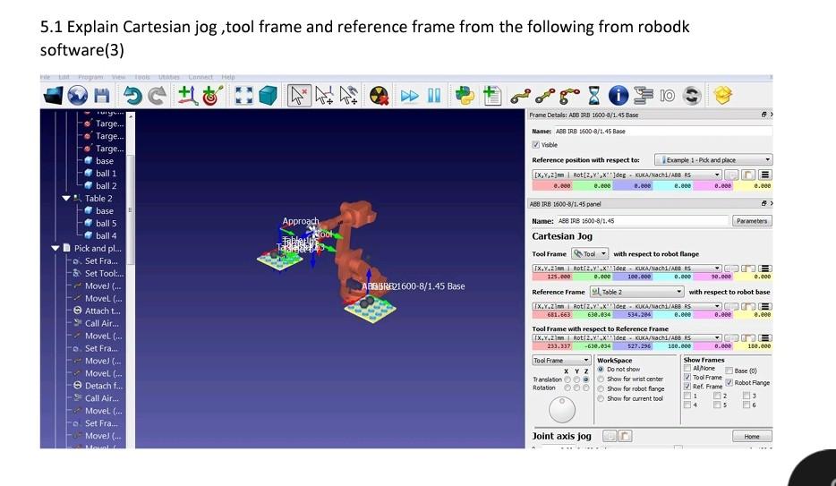Solved 5.1 Explain Cartesian jog ,tool frame and reference | Chegg.com