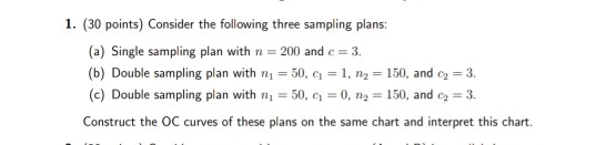 1. (30 points) Consider the following three sampling | Chegg.com