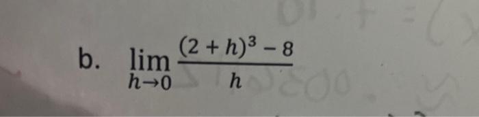 Solved limh→0h(2+h)3−8 | Chegg.com