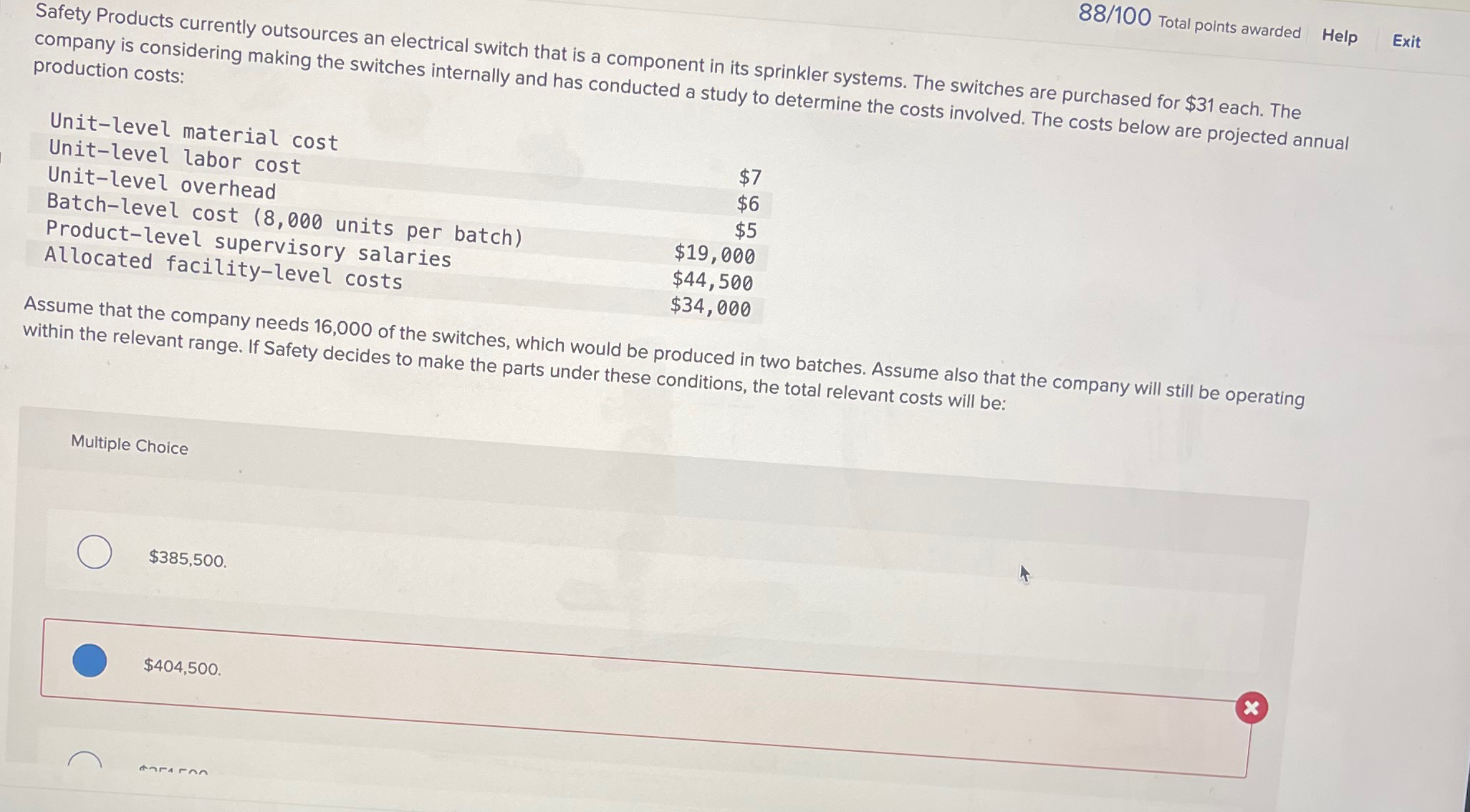 Solved Total points awardedHelpExitcompany is considering | Chegg.com