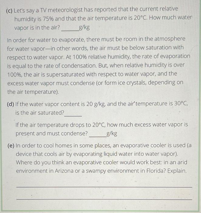 Solved (a) Calculate the relative humidity as air | Chegg.com
