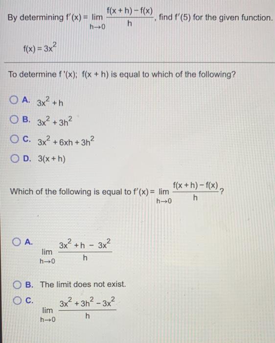 Solved f(x +h)-f(x) By determining f'(x) = lim h-0 h find | Chegg.com