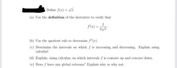 Solved Define f(x)=x. (a) Use the definition of the | Chegg.com