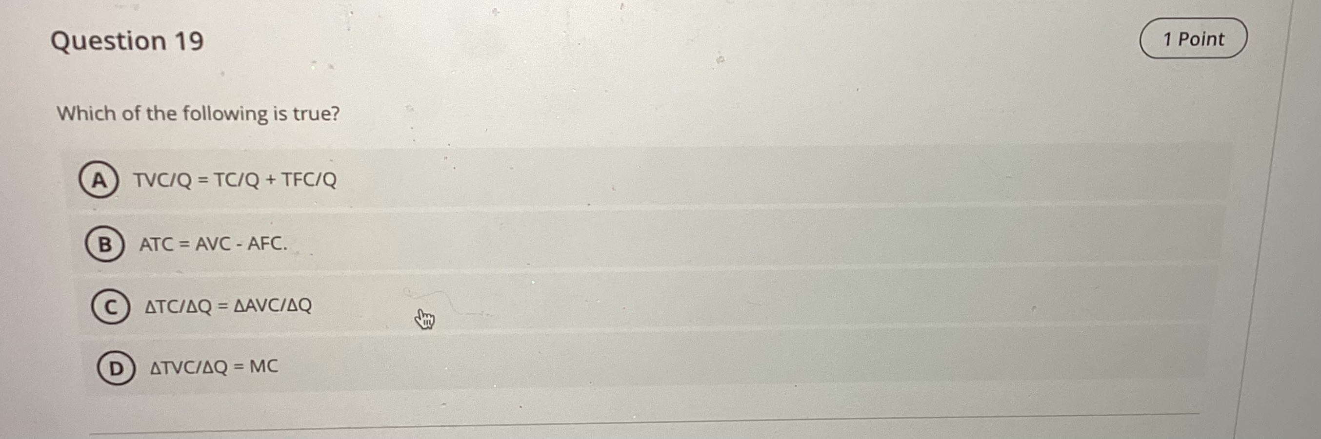 Solved Question 19Which of the following is | Chegg.com