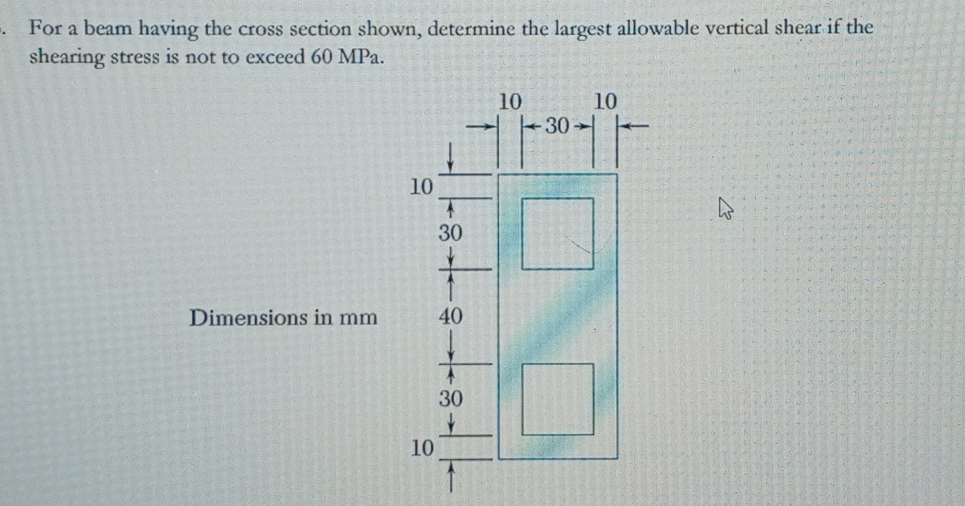 Solved For a beam having the cross section shown, determine | Chegg.com