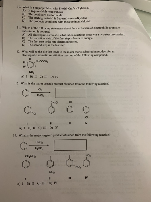 Solved 10. What is a major problem with Friedel-Crafts | Chegg.com